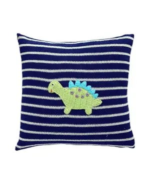 MELANGE COLLECTION Knit Cotton 10 Dinosaur Pillow - Navy