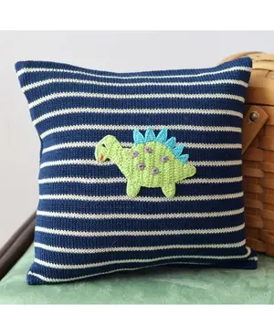 MELANGE COLLECTION Knit Cotton 10 Dinosaur Pillow