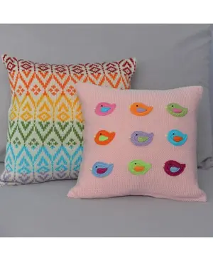 MELANGE COLLECTION Knit Cotton 10 Bird Pillow