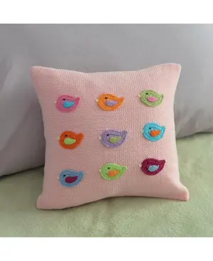 MELANGE COLLECTION Knit Cotton 10 Bird Pillow