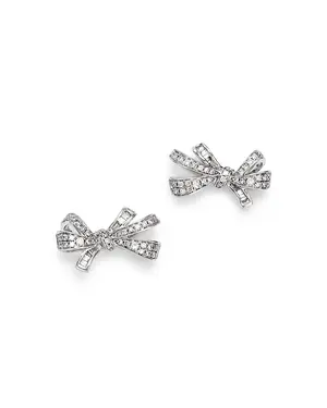 Bloomingdale'S Diamond Bow Stud Earrings - White