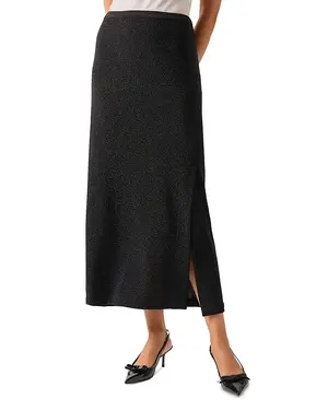 Misook Metallic Knit Maxi Skirt