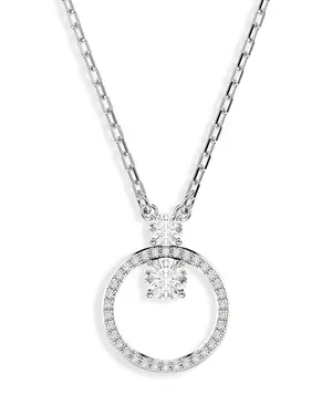 SWAROVSKI Constella Crystal Circle Pendant Necklace - Silver