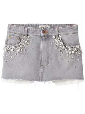 Grey Denim Skirts