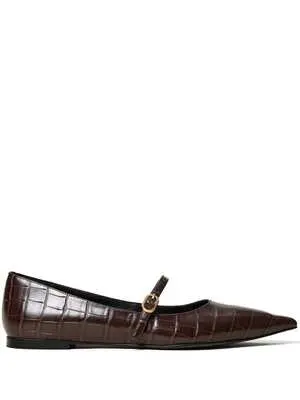 TWINSET Crocodile-effect Ballet Flats
