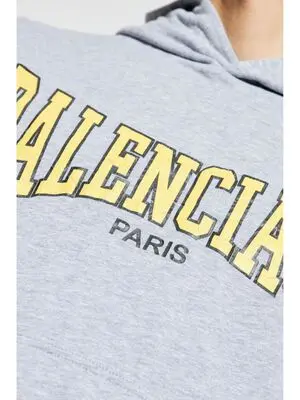 Balenciaga Logo-print Hoodie - Grey
