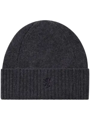 Pringle Of Scotland Ribbed-edge Cashmere Beanie - Grey