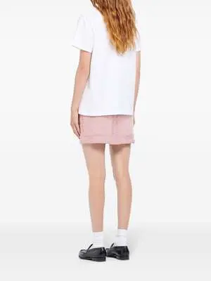 BARRIE Contrast-stitch Mini Skirt - Pink