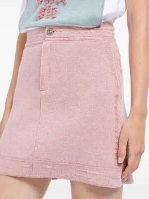 BARRIE Contrast-stitch Mini Skirt - Pink