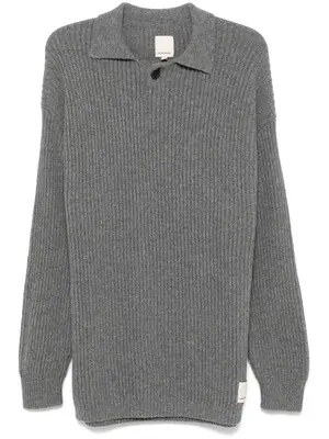 Emporio Armani Ribbed Knit Wool Sweater - Grey