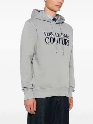 Versace Logo Hoodie - Grey