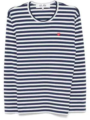 Play Comme Des Garcon Heart-patch T-shirt - White