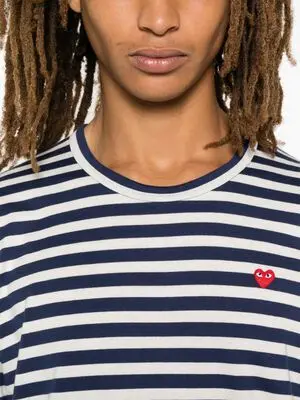 Play Comme Des Garcon Heart-patch T-shirt - White