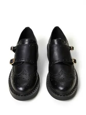 TWINSET Double-strap Leather Oxford Shoes