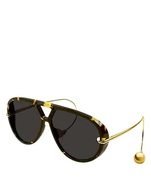 Bottega Veneta Fashion Show Geometrical Sunglasses, 63mm - Avana