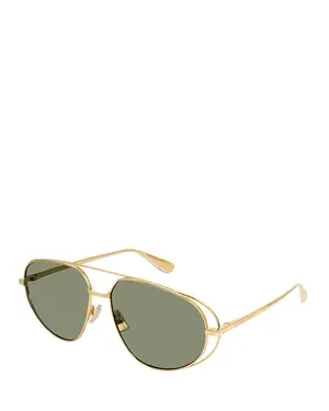 Bottega Veneta Flower Pilot Sunglasses - Gold