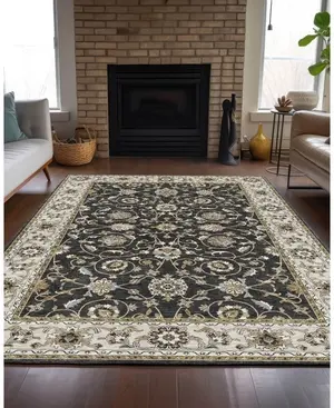 DALYN RUG COMPANY Dalyn Luxury Washable Hatay Hy1 Area Rug, 10' X 14 - Black