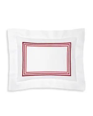PRATESI Tre Righe Ombre Boudoir Sham - White/scarlet