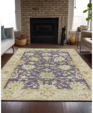 DALYN RUG COMPANY Dalyn Luxury Washable Hatay Hy2 Area Rug, 9' X 12 - Eggplant