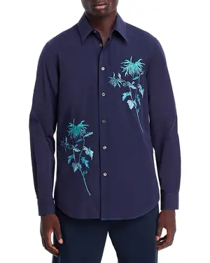 Paul Smith Ps Embroidered Long Sleeve Button Front Shirt