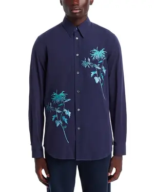 Paul Smith Ps Embroidered Long Sleeve Button Front Shirt