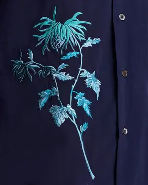 Paul Smith Ps Embroidered Long Sleeve Button Front Shirt
