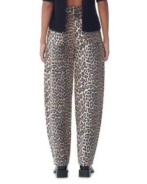 GANNI Stary Barrel Jeans - Leopard