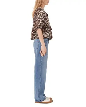 GANNI Tie Front Peplum Blouse