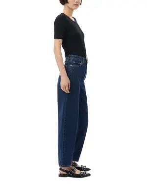 GANNI Stary Barrel Denim Jeans - Dark Blue