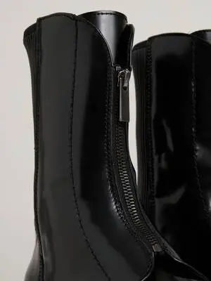 REISS Sophie Leather Zip-front Ankle Boots