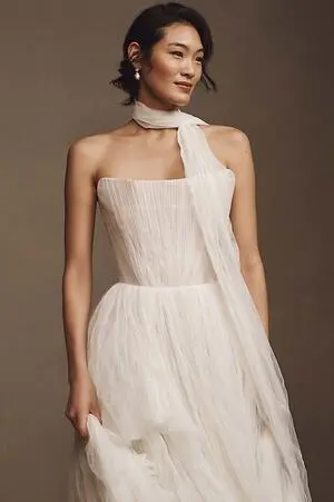 Watters Reko Strapless Corset Gown