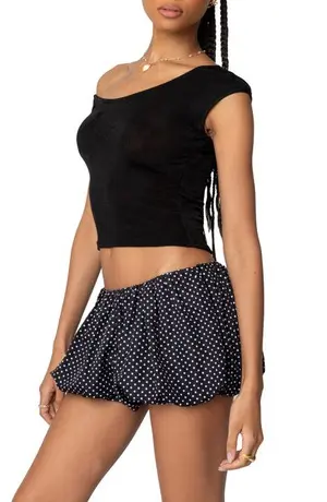 EDIKTED Jett One-shoulder Knit Top - Black