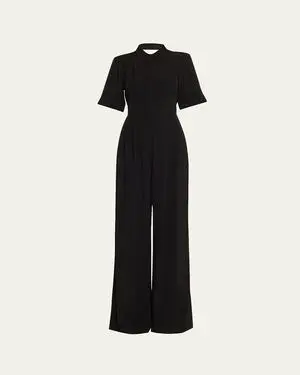 Ulla Johnson Ulla Johnson Deia Pleated Jumpsuit With Open Back - Black