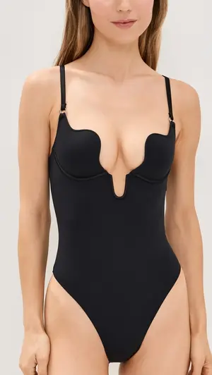FLEUR DU MAL U-plunge Bodysuit - Black
