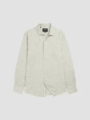 Rodd & Gunn Teddington Check Cotton-blend Button-front Shirt - Pistachio