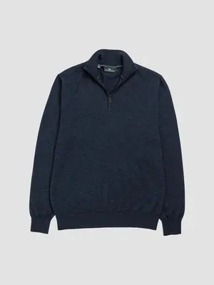 Rodd & Gunn Calderwell Wool Quarter-zip Sweater - Midnight