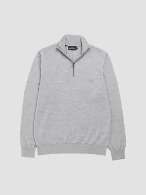 Rodd & Gunn Calderwell Wool Quarter-zip Sweater - Smoke