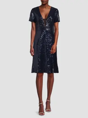 Shani Sequined Fit & Flare Midi-dress
