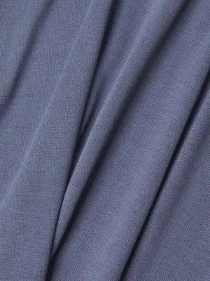 Giorgio Armani Silk-cotton Crewneck Sweater - Blue