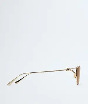 Bottega Veneta Knot Cat Eye Sunglasses - Gold/brown