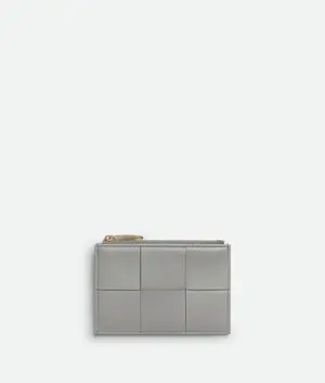 Bottega Veneta Cassette Zipped Card Case Sterling/zenith