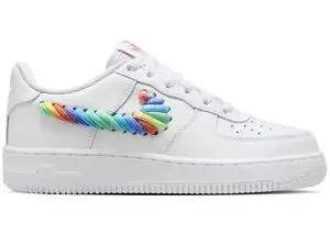 Nike Air Force 1 Low Rainbow Lace Swoosh - White