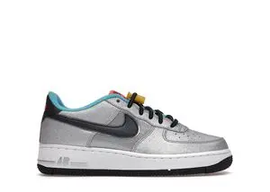Nike Air Force 1 Low Sky Pack Sneakers - Metallic Silver/hyper Crimson/speed Yellow