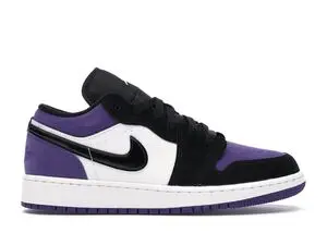 JORDAN Air Jordan 1 Low Top Sneakers White/black/court Purple