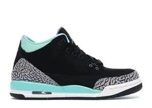 JORDAN 3 Retro Sneakers - Black/iron Purple/blchd Trq