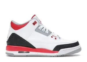 JORDAN 3 Retro Sneakers - White/fire Red/silver