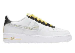 Nike Air Force 1 Low Gold Link Zebra Sneakers - White/photon Dust/saturn Gold