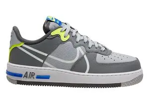 Nike Air Force 1 Low React Sneakers - Wolf Grey/white/neon Green