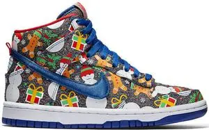 Nike Dunk High Concepts "ugly Christmas Sweater - Blue Ribbon/atom Red