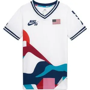 Nike Sb X Parra Usa Federation Kit Crew Jersey - White/brave Blue